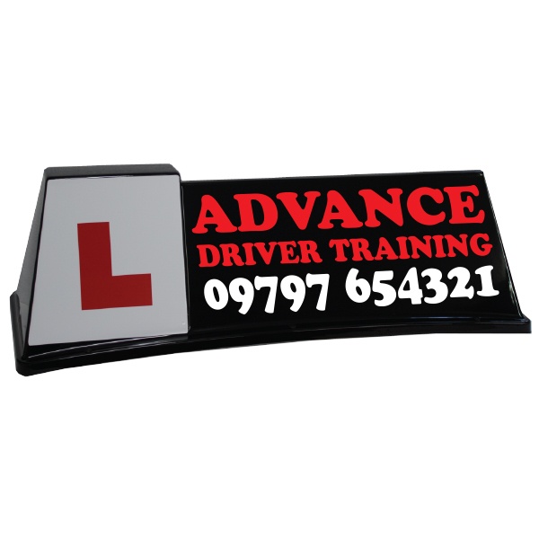 Black Mini Professional Roof Sign - Graphic Advantage | G6S