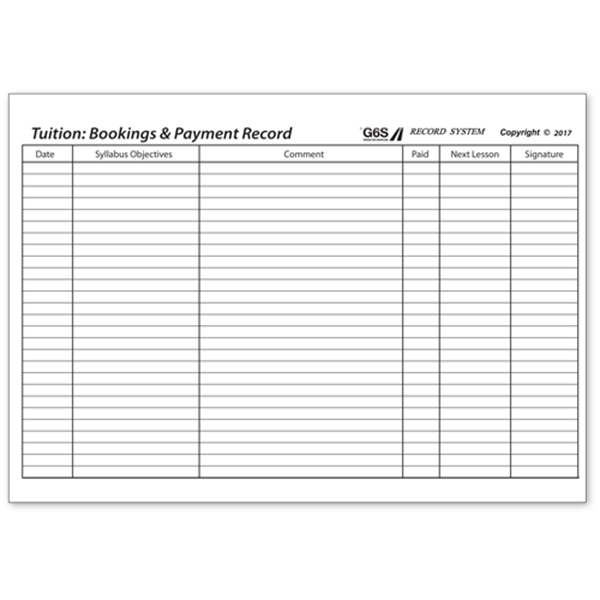 Continuation Sheet for Colour Record System | Grade 6 Supplies