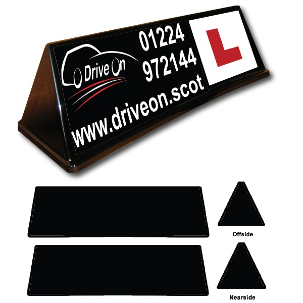 Custom Black Mini Rover Roof Sign | Grade Six Supplies | G6S