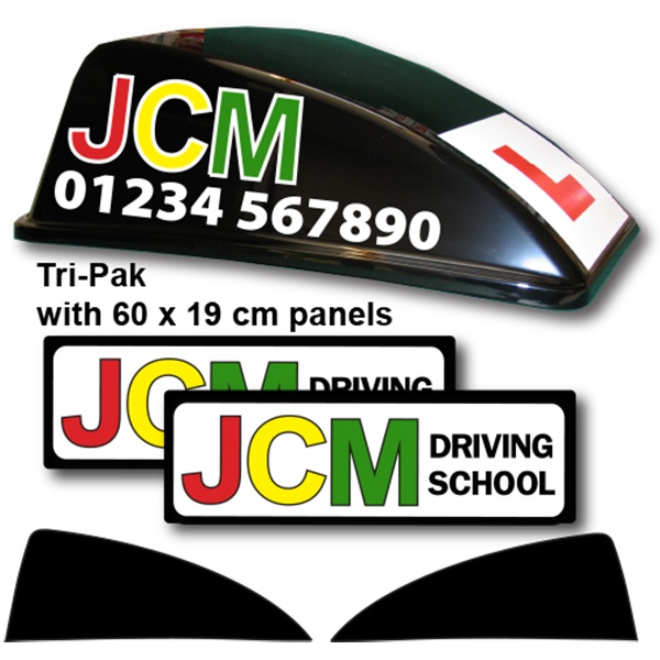 Custom Black Aero Roof Sign Tri-pak | Grade Six Supplies | G6S