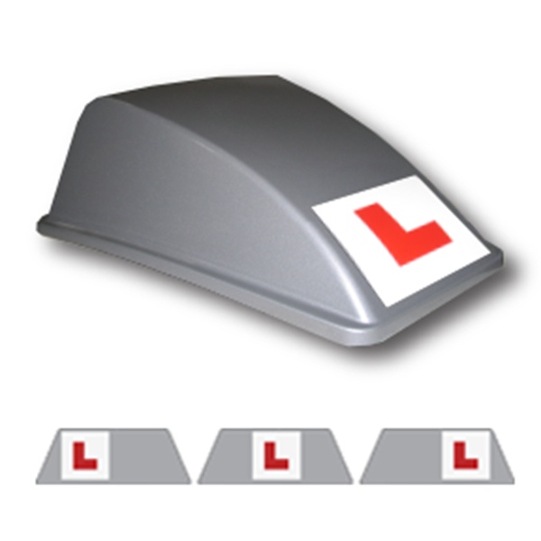 Silver Aero Roof Sign with L-Plates Applied | G6S
